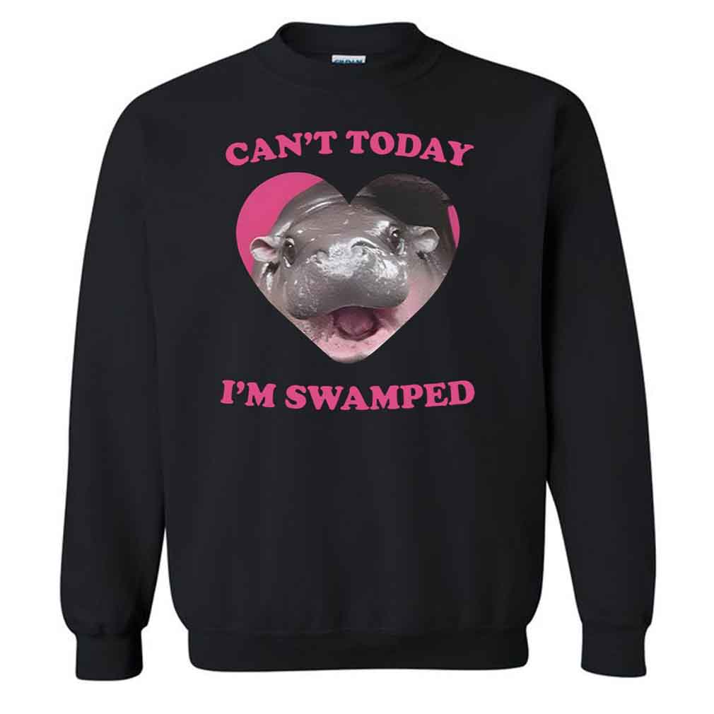 Moo Deng Can’t Today I’m Swamped T-Shirt - Best gifts your whole family